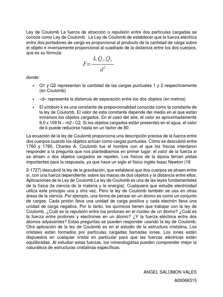 Salomon Vales - Angel - Unidad 4. Actividad 3. Ley de Gauss | PDF ...