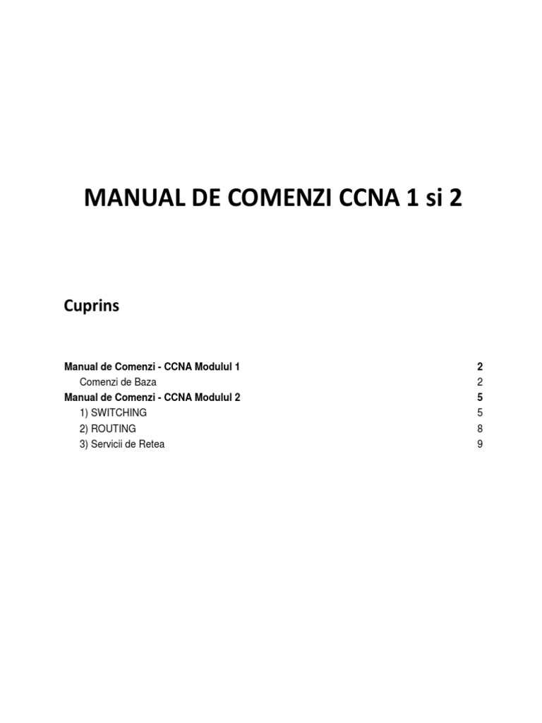 Manual de Comenzi CCNA 12 | PDF