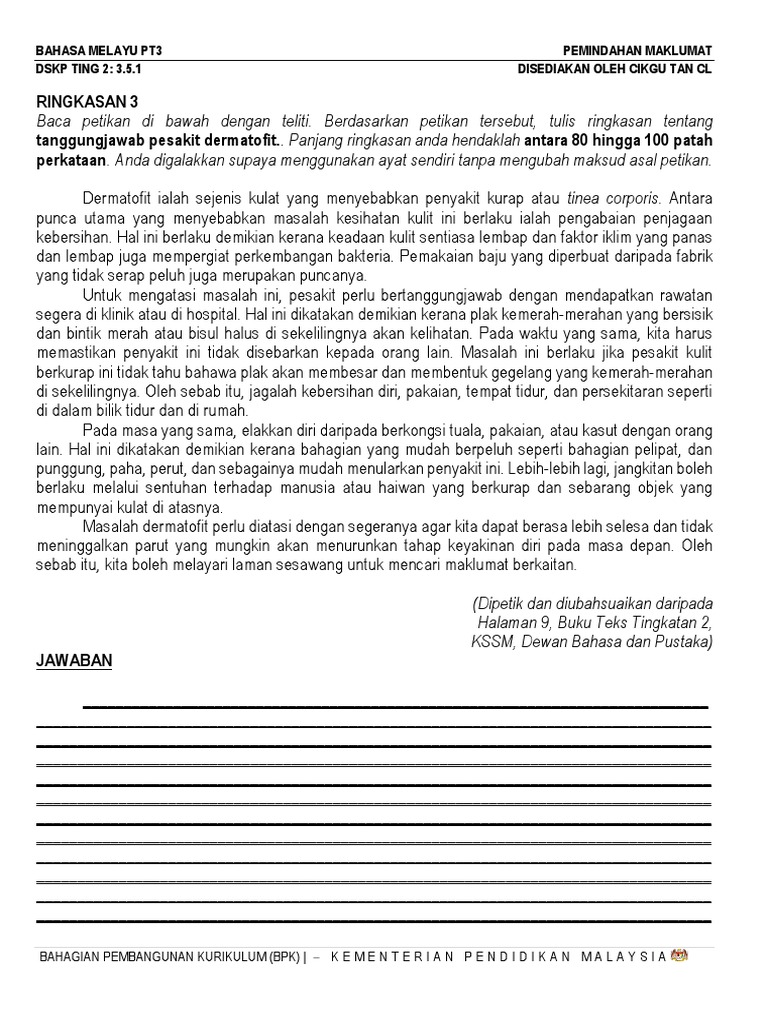 (Edisi Murid) (Ting 2) Set 3 - Latihan Ringkasan PKP | PDF