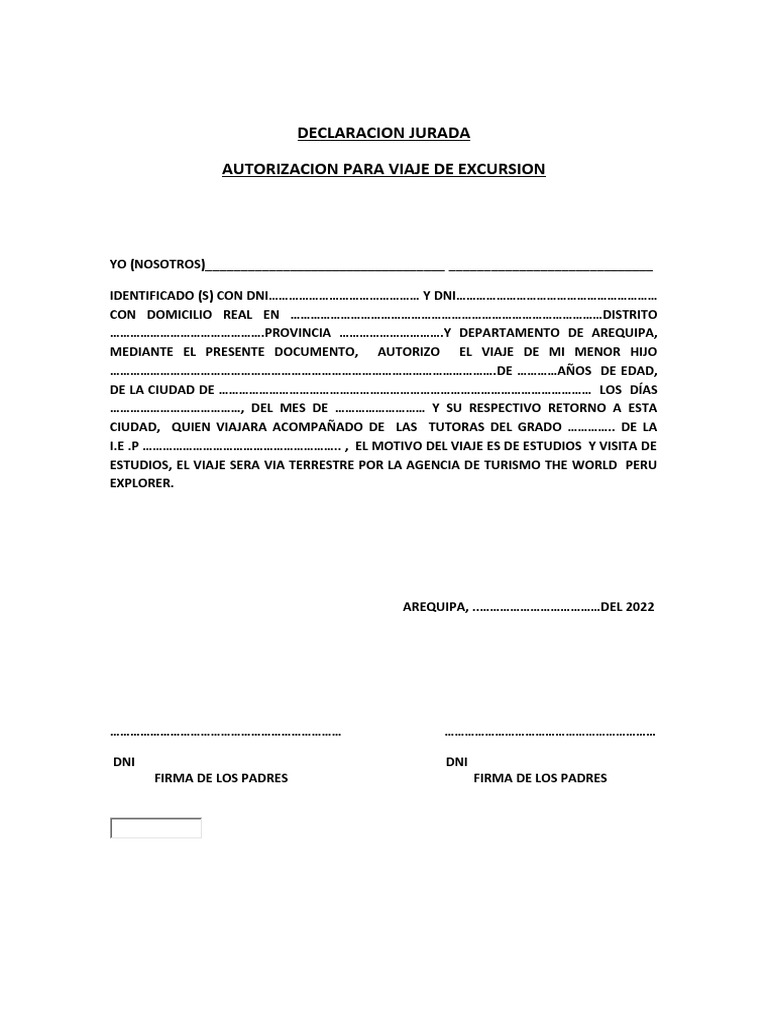 Ejemplo De Un Permiso Escolar