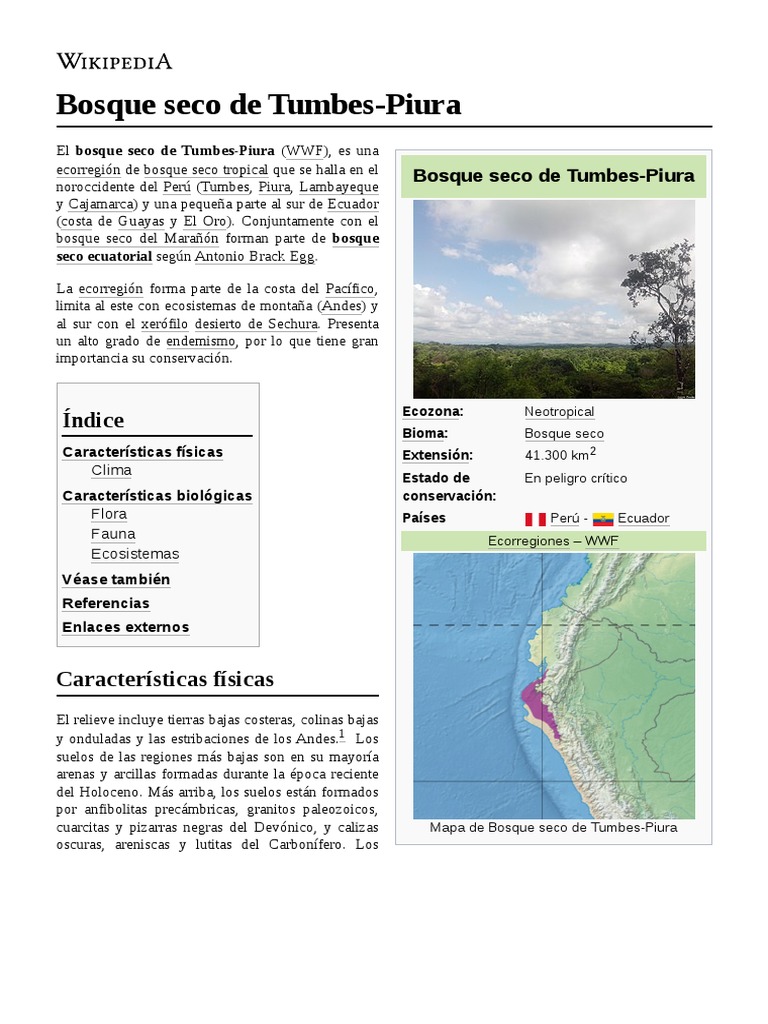 Bosque Seco de Tumbes-Piura | PDF | Ciencias de la Tierra | Geografía Física