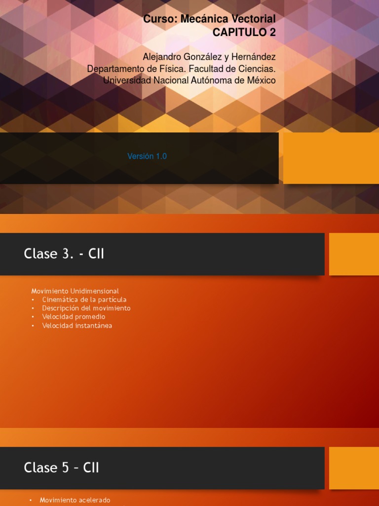 Capítulo 2. Notas - Resnick, Halliday y Krane 22agos22 | PDF | Cinemática | Velocidad