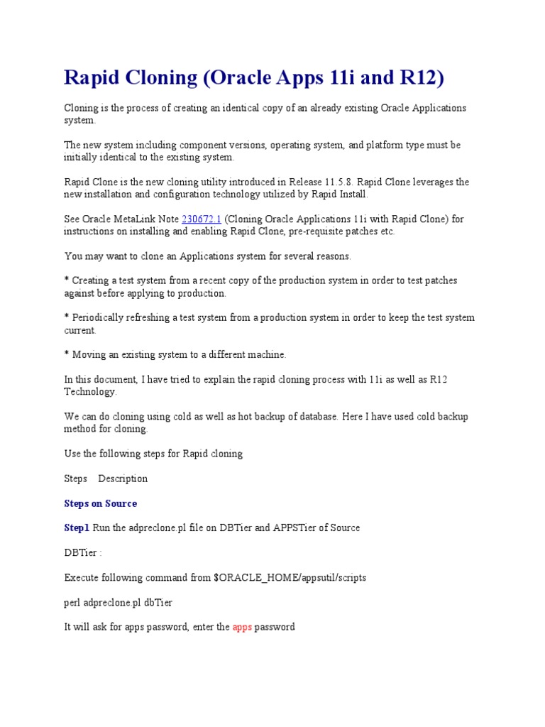 Rapid Cloning | PDF | Oracle Database | 64 Bit Computing