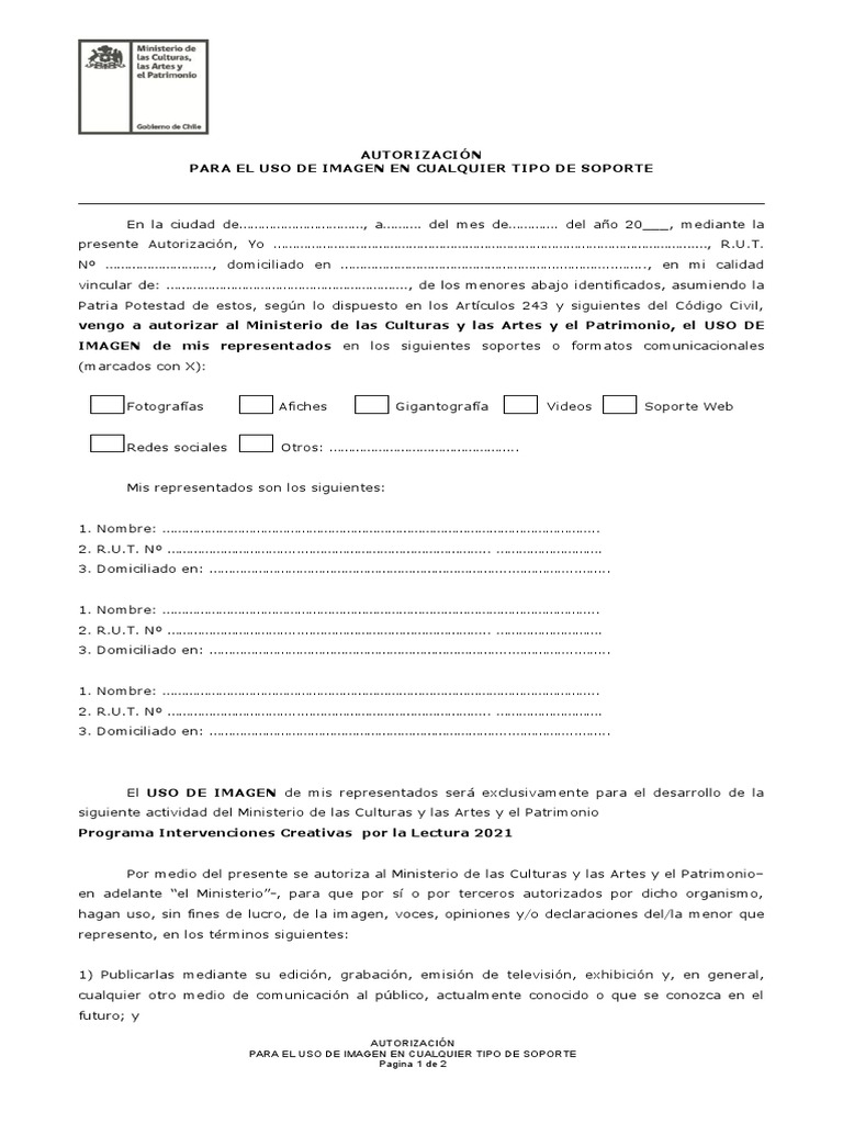 Autoriza Uso de Imagen Menores de Edad | PDF Autoriza Uso de Imagen Menores de Edad | PDF