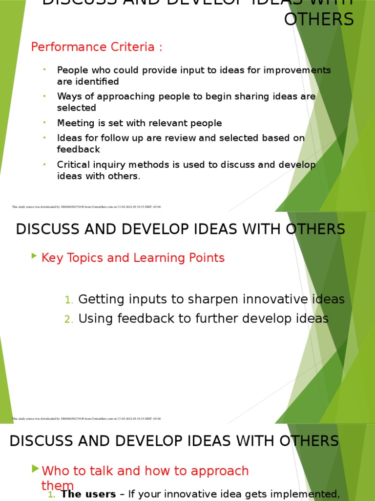 Lesson 2 Discuss and Develop Ideas With Others | PDF | Prototype ...
