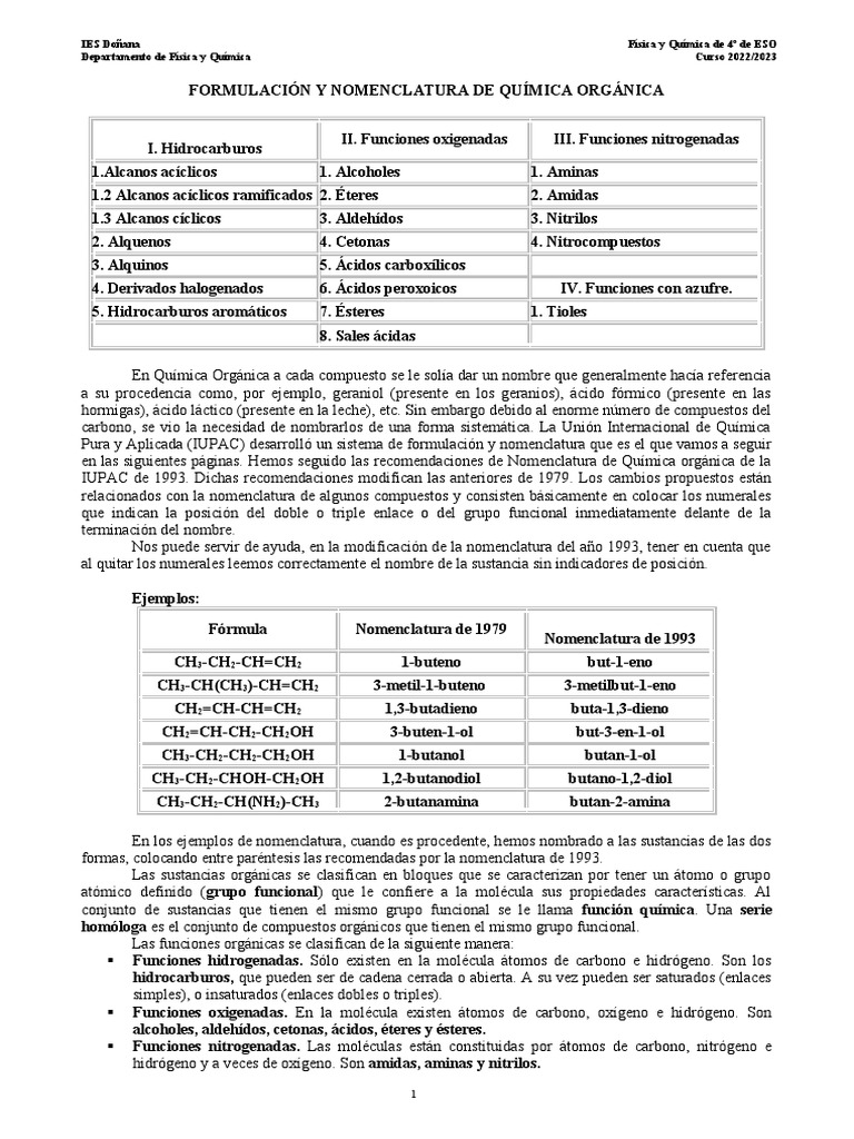 Nomenclatura Química Orgánica IUPAC | PDF | Compuestos orgánicos | Tiol