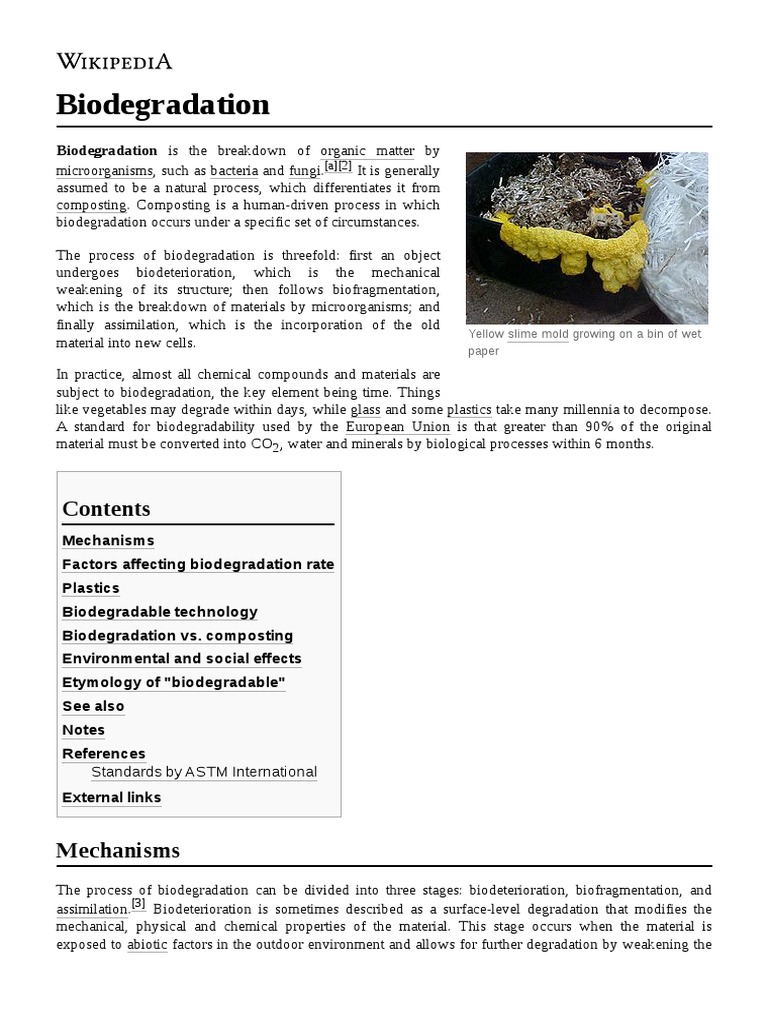 Biodegradation | PDF | Biodegradation | Chemical Substances
