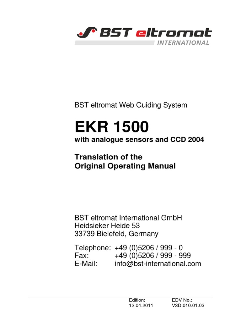 Ekr1500 Operating-Manual Analog-Sensors 03 en | PDF