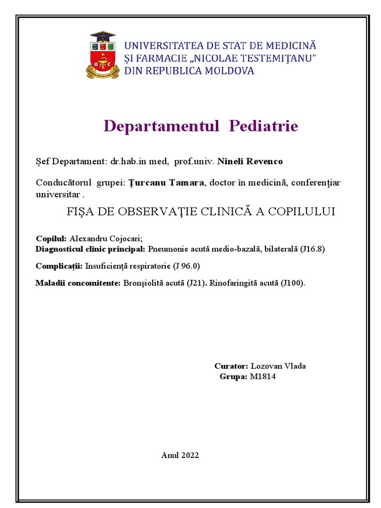 Fisa de Observatie Lozovan Vlada..-Final | PDF