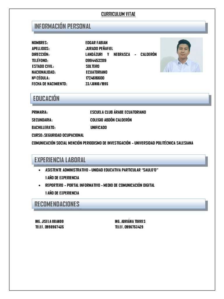 Curriculum Vitae - Edgar JP | PDF