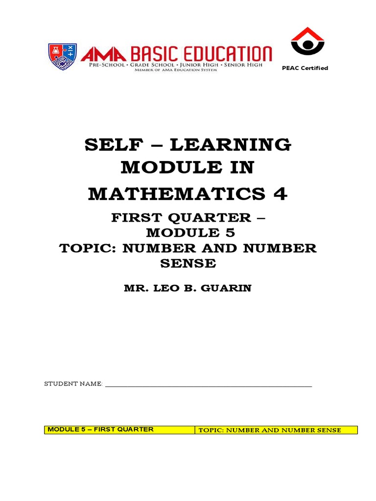 Module5 Math4 | PDF | Learning | Cognition