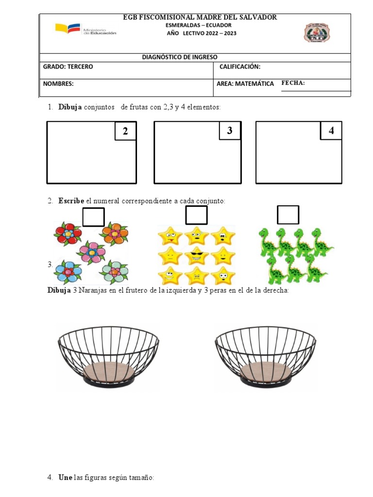 Examen Quimestral de Matematica | PDF