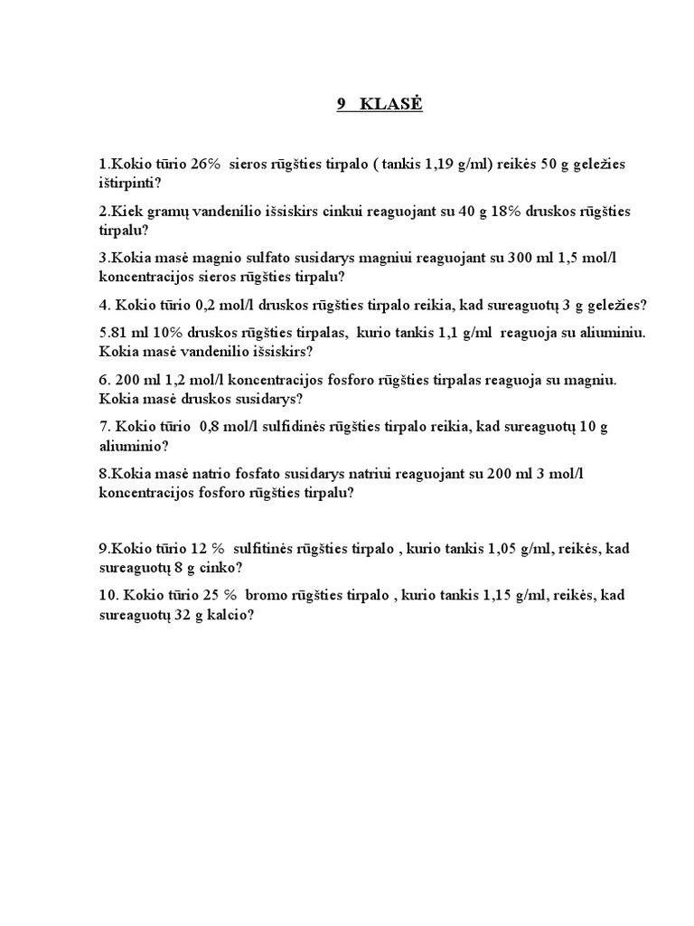 9 Klase Uzdav. Rugstys | PDF