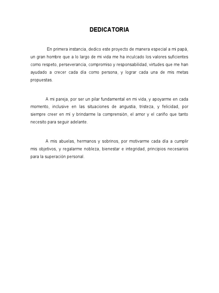 Dedicatoria y Agradecimientos | PDF