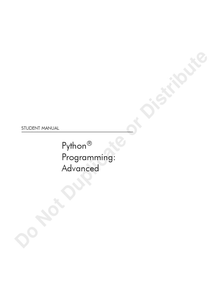 Advance Python Programming Pdf Method Computer Programming Class Computer Programming