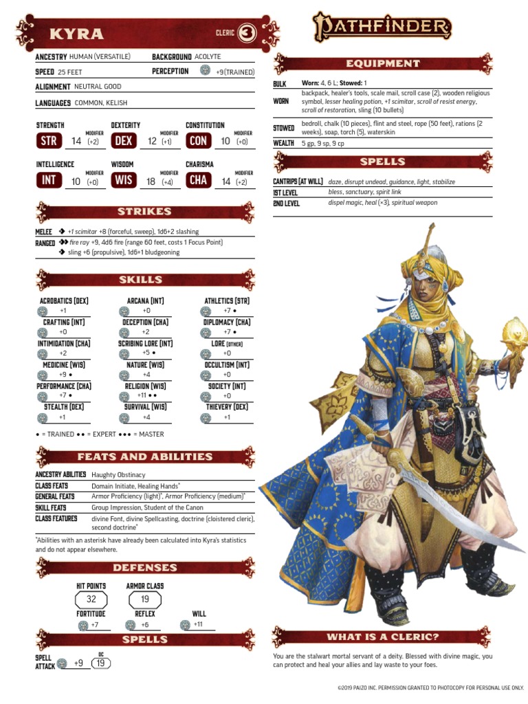 Kyra - Level 3 Cleric | Download Free PDF | Supernatural