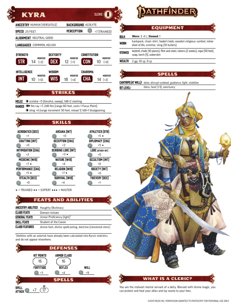 Kyra - Level 1 Cleric | PDF | Supernatural
