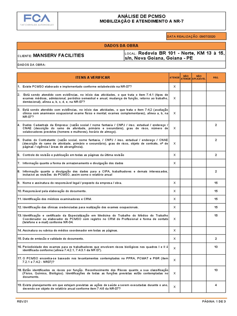Check List de Pcmso | PDF | Especialidades médicas | Medicina Clínica Check List de Pcmso | PDF | Especialidades médicas | Medicina Clínica