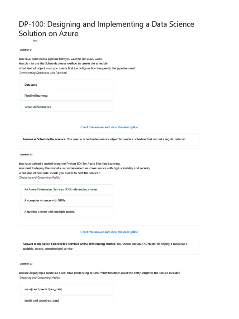 DP-100 Designing and Implementing A Data Science Solution On Azure Exam ... DP-100 Designing and Implementing A Data Science Solution On Azure Exam ...