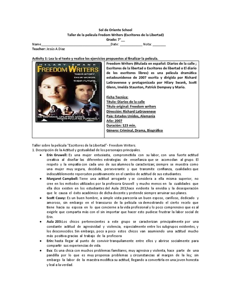 Movie Freedom Writers | PDF