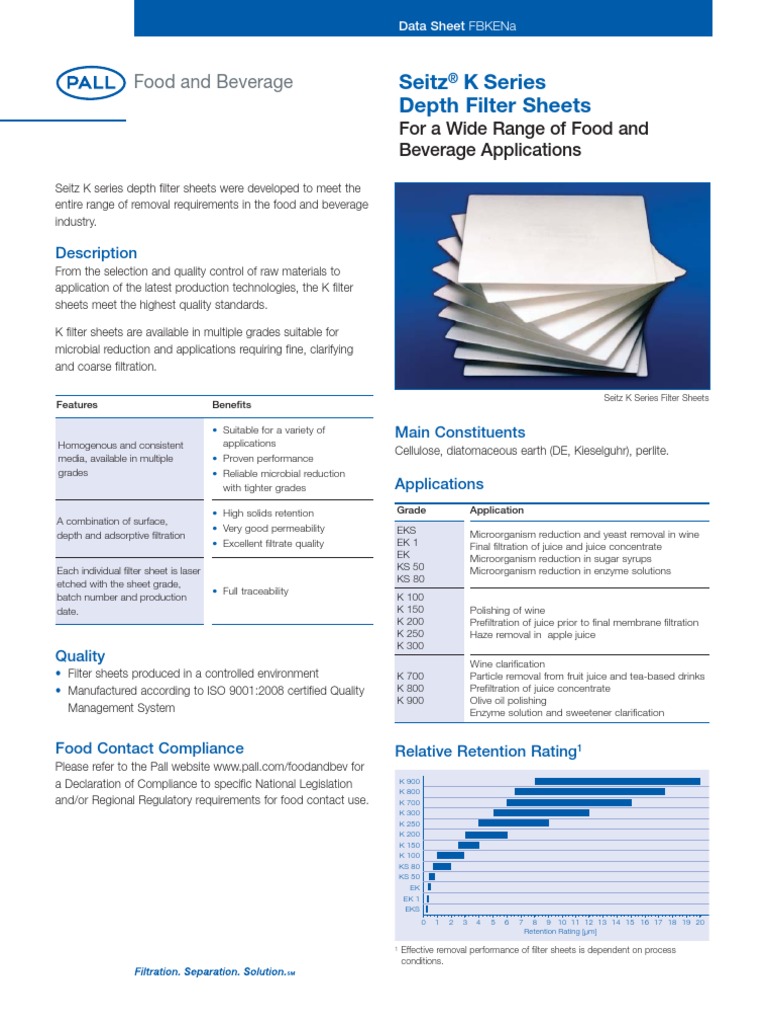 Seitz Filterplaten en | PDF | Filtration | Chemistry