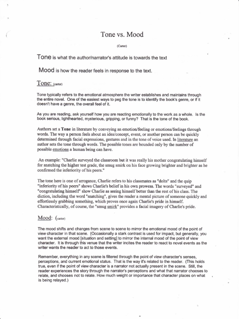 Tone and Mood | PDF | Psychological Concepts | Cognition