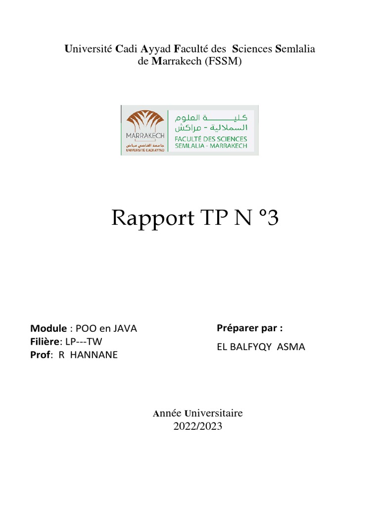Tp3 El Balfyqy Asma | PDF | Programmation orientée objet ...