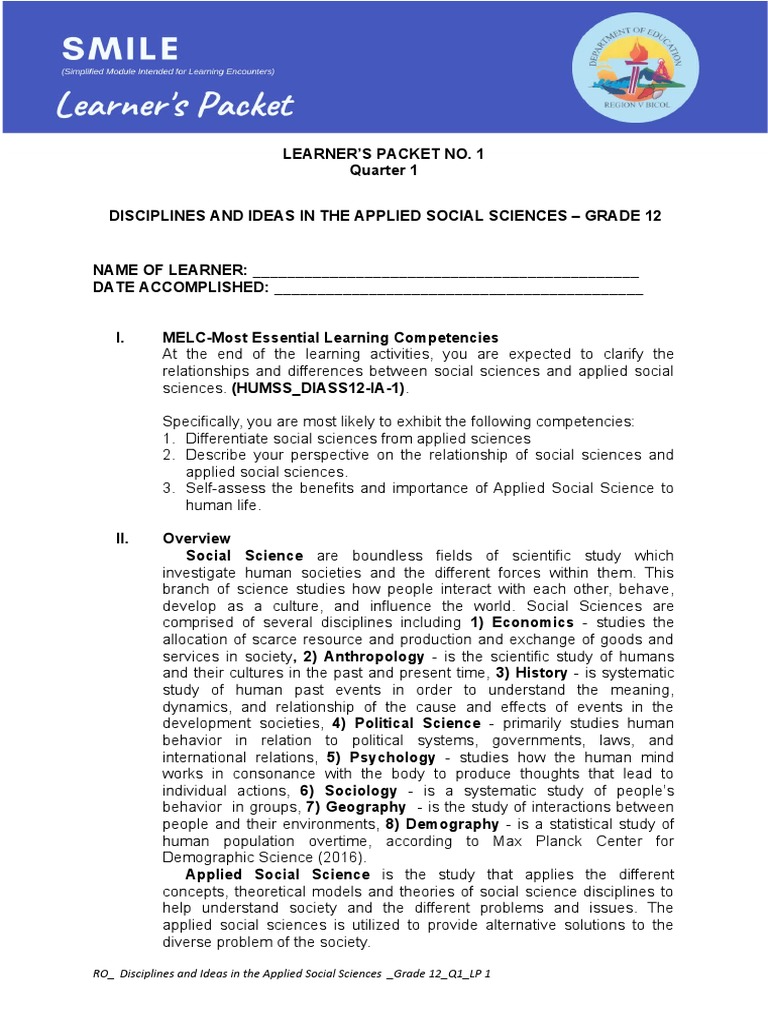 DIASS LP Week 1 | PDF | Social Sciences | Science