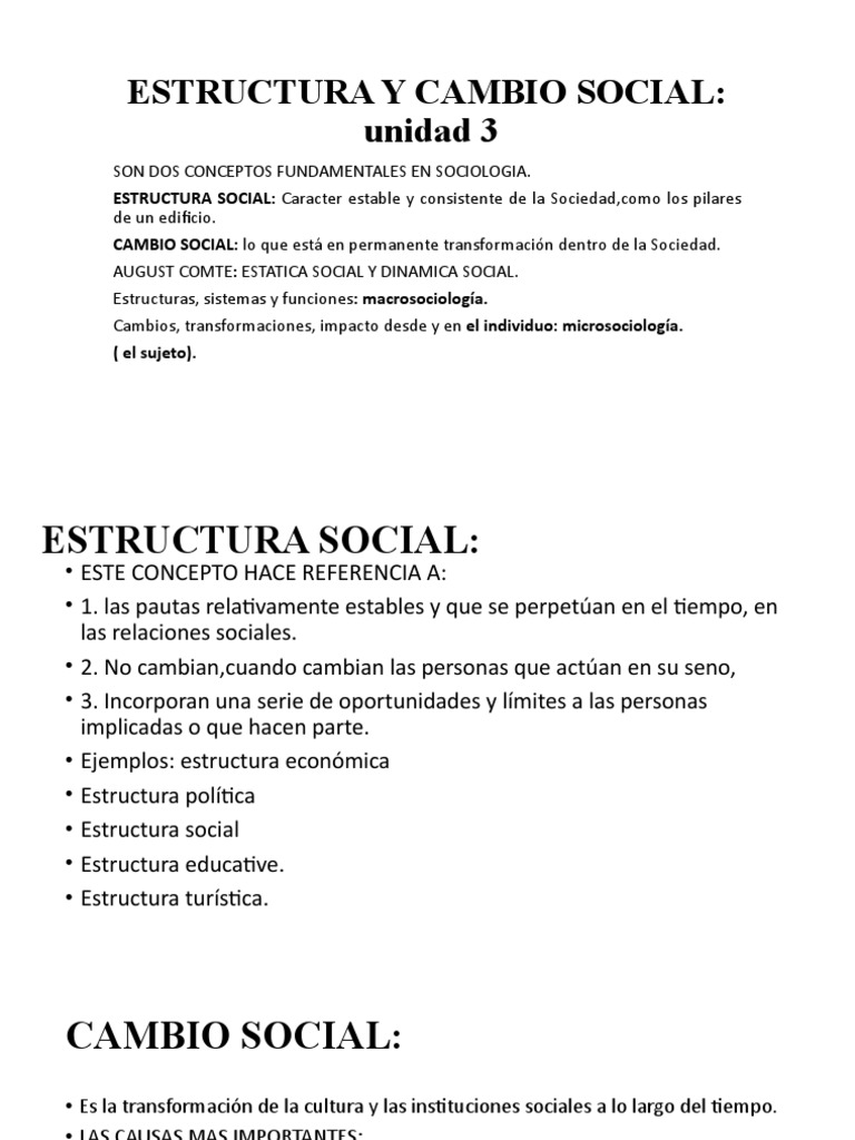 Estructura Y Cambio Social Pdf