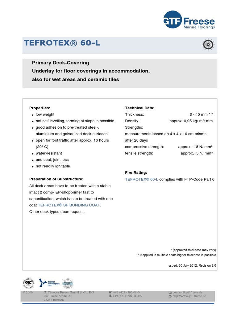 Produktdatenblatt Tefrotex 60 L | PDF
