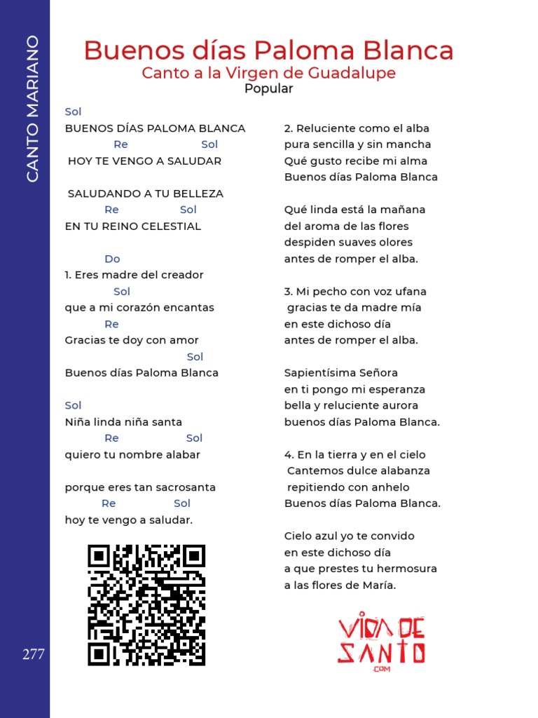 Buenos Dias Paloma Blanca Letra PDF | PDF