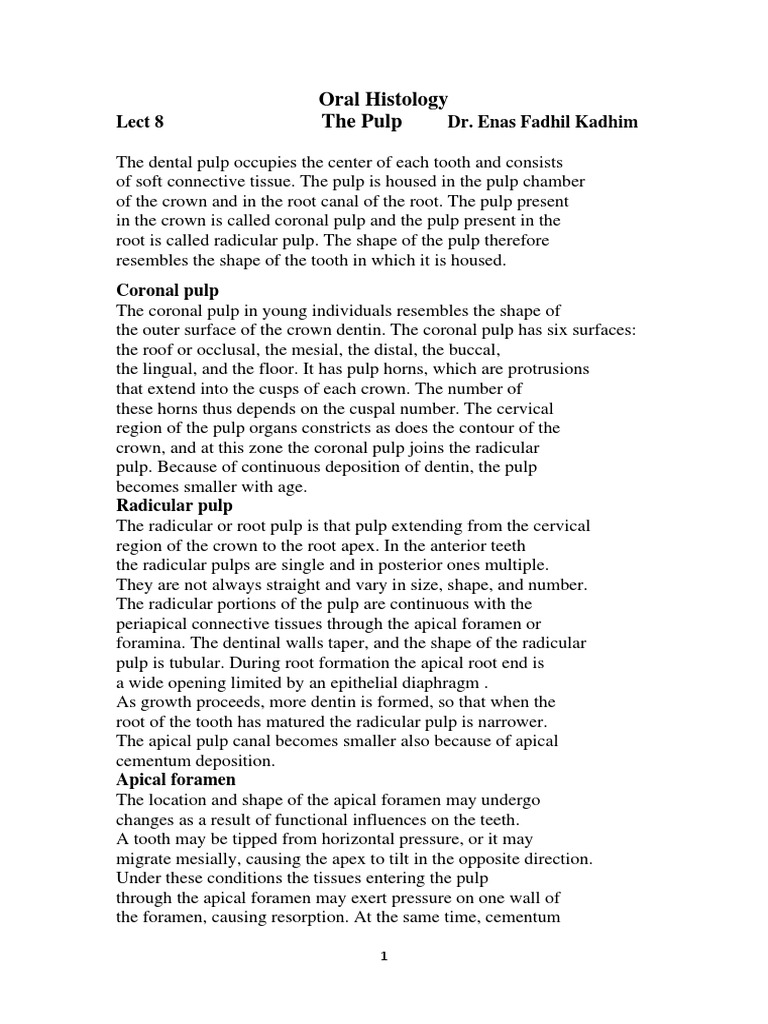 Oral Lec 8 | PDF | Dentin | Mouth