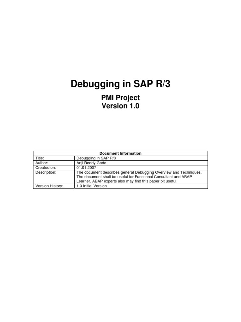 ABAP Debugging | PDF | Debugging | Software Engineering