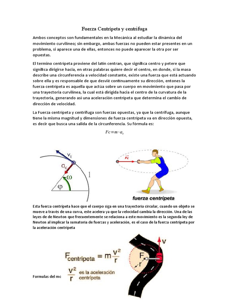 Fuerza Centrípeta y Centrifuga | PDF | Fuerza | Tiempo espacial