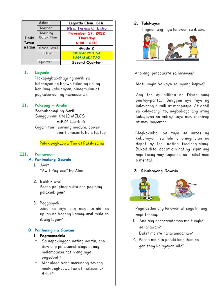 Grade 2 Daily Lesson Plans | PDF