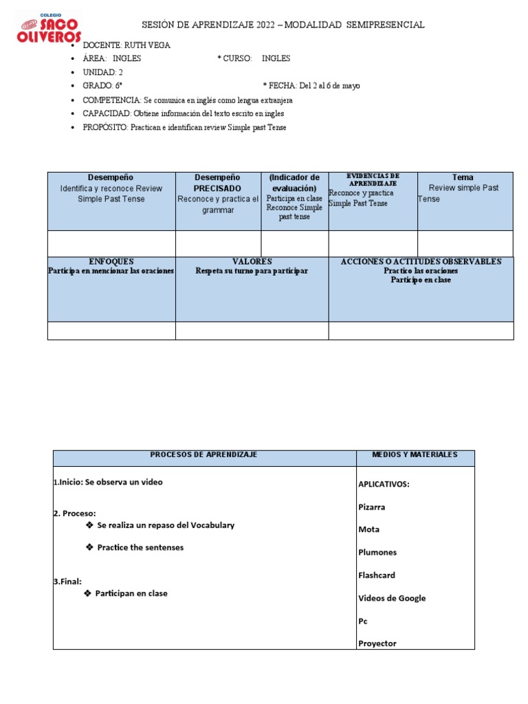 Sesion 6th Grade Unit 2 Lesson 5 | PDF