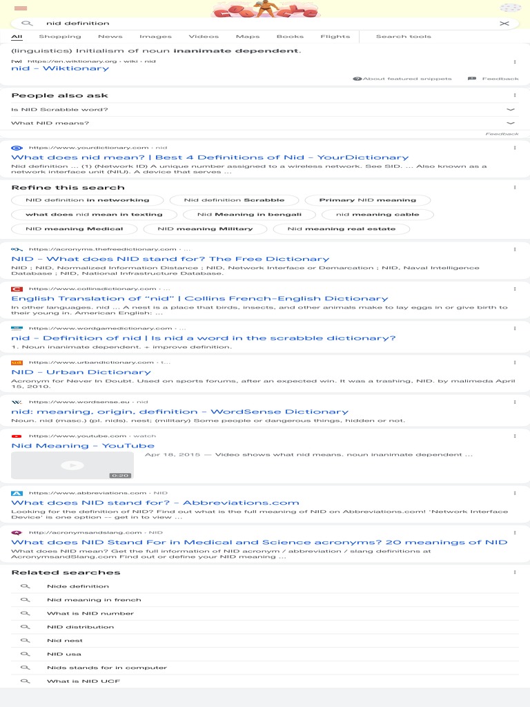 Nid Definition - Google Search | PDF | Acronym | Linguistics