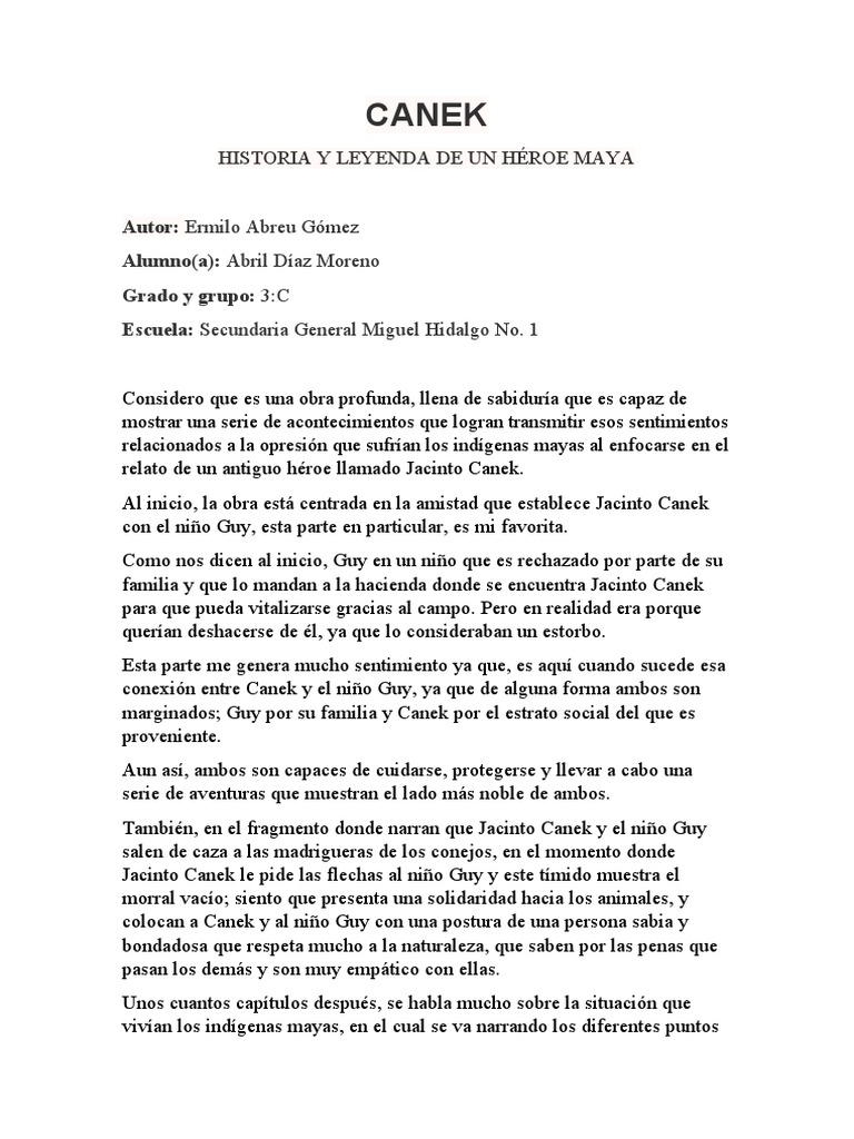Jacinto Canek: Héroe Maya y Rebelde | PDF