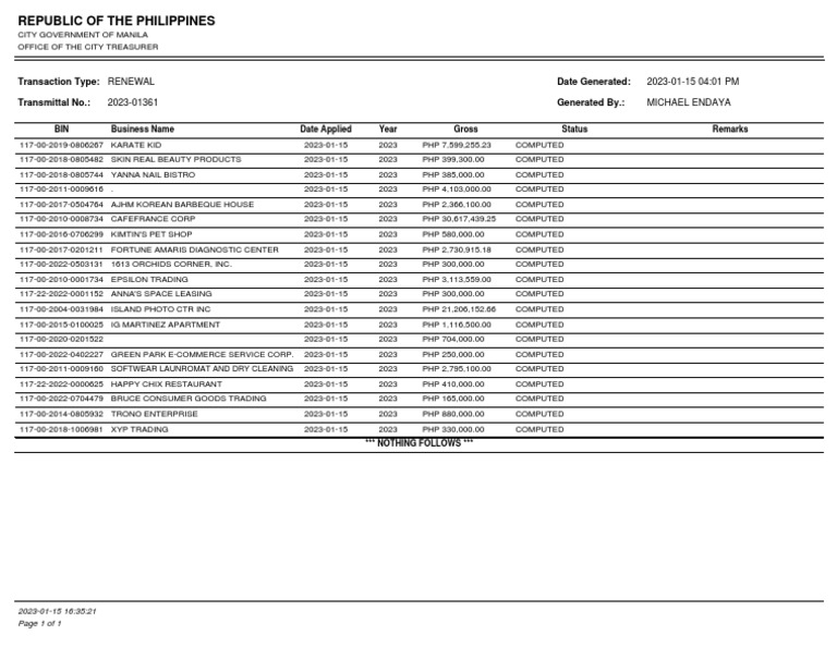Transmittal 2023-01361 | PDF
