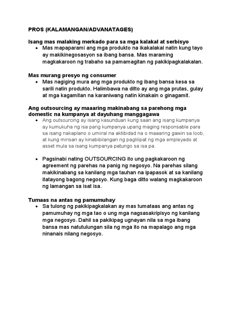 Globalization (Pros&cons) | PDF