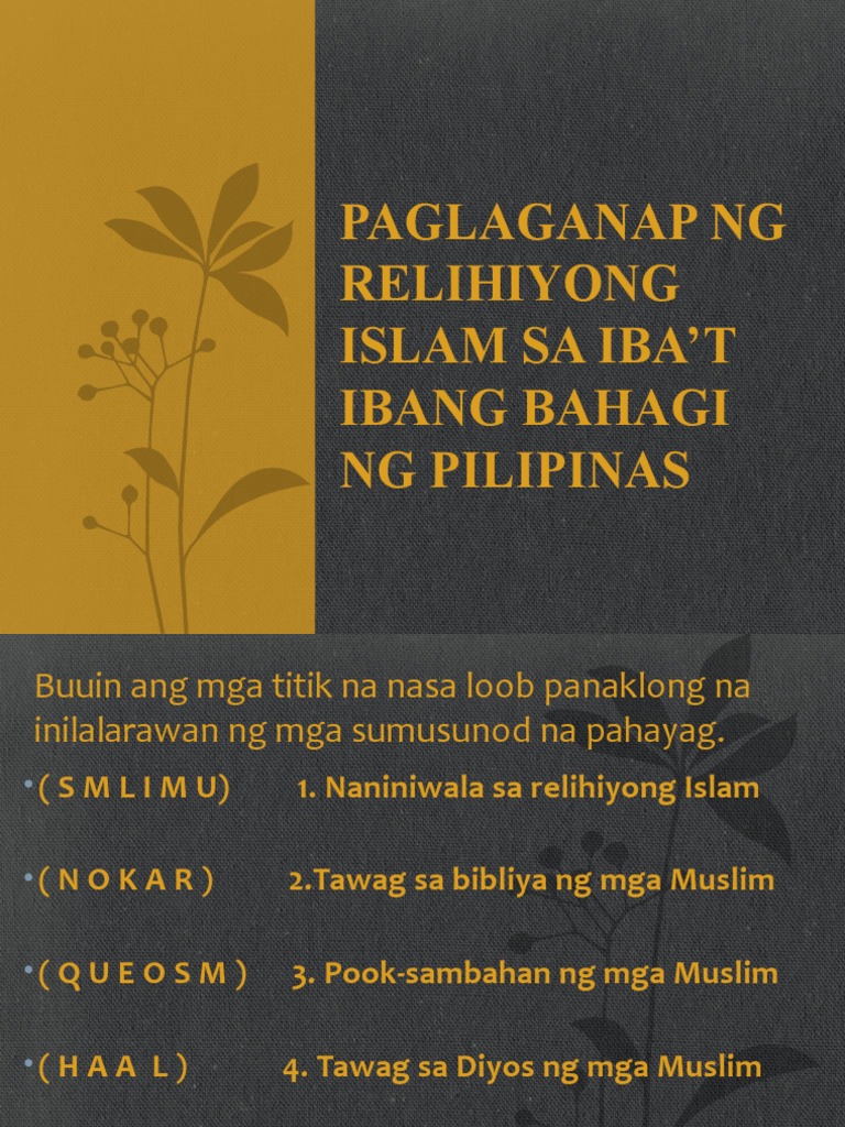 Paglaganap NG Relihiyong Islam Sa Iba - T Ibang Bahagi | PDF