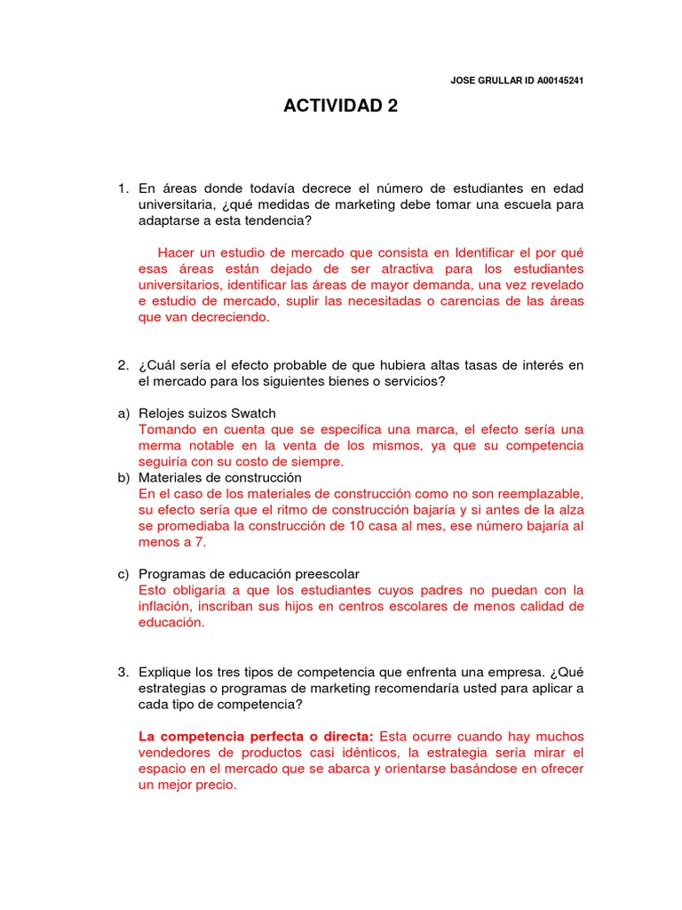 Actividad 1 Unidad 2 | PDF | Marketing | Mercado (economía)