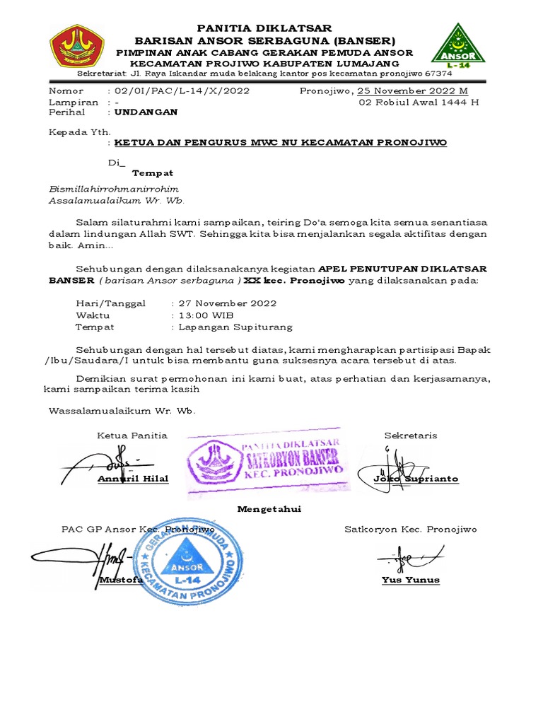 Undangan MWC Nu | PDF