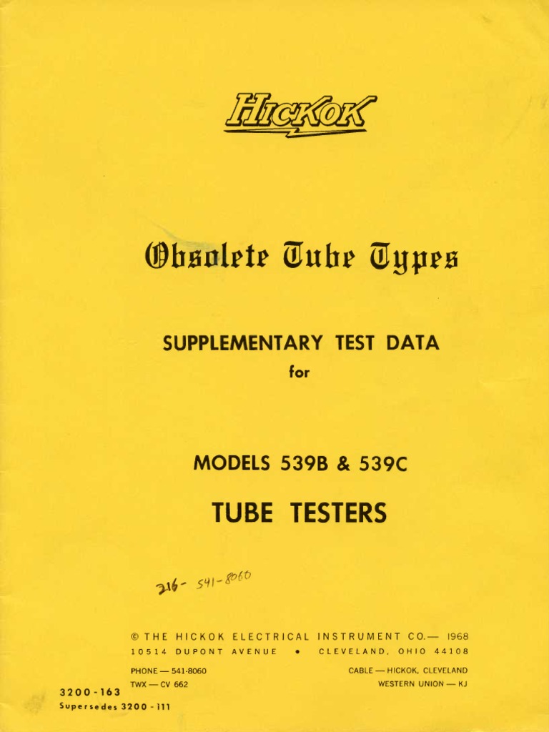 Hickok 539B and C Obsolete Test Data | PDF