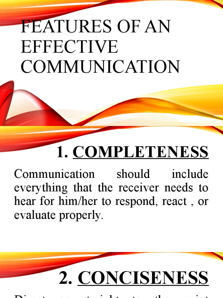 Features of An Effective Communication | PDF