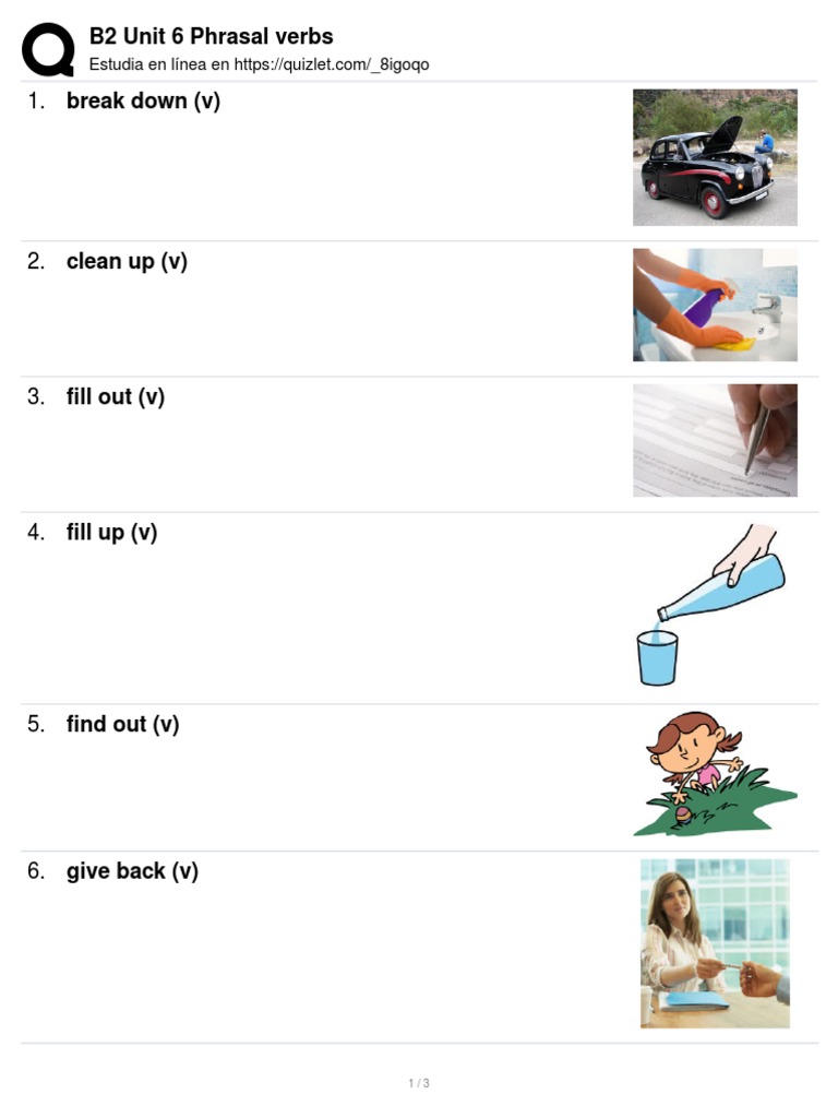 B2 Unit 6: Phrasal Verbs List | PDF
