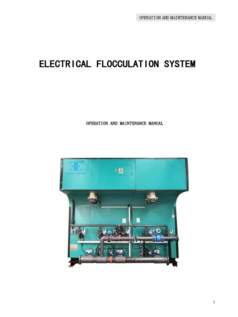 Electrical Flocculation System Manual | PDF | Redox | Electrochemistry