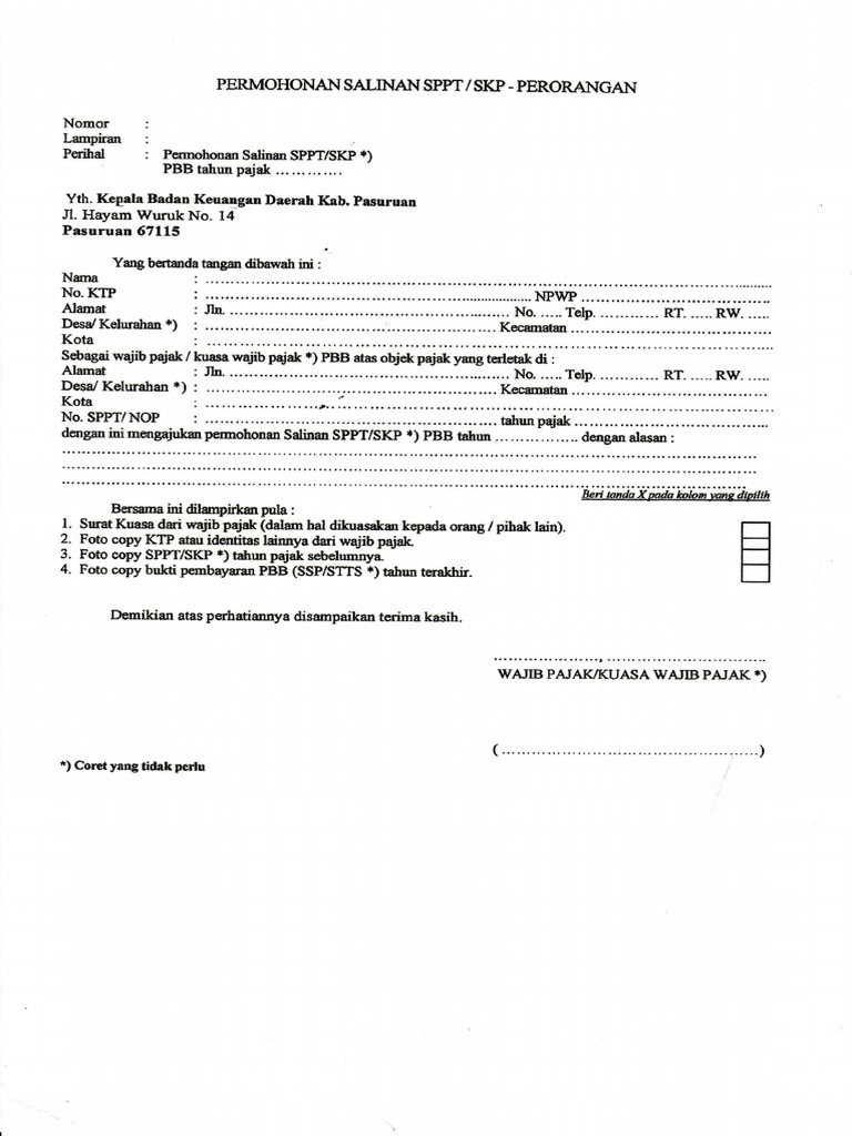 Salinan SPPT PBB-P2 | PDF