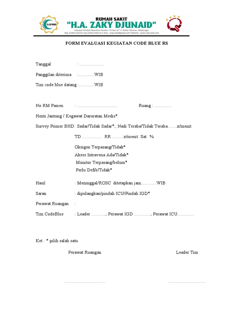Form Evaluasi Code Blue | PDF