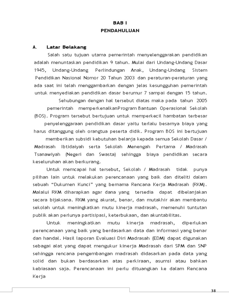 Contoh RKM Madrasah | PDF